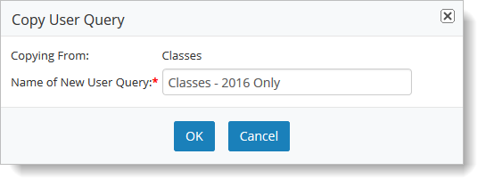 Adding, editing and deleting user queries
